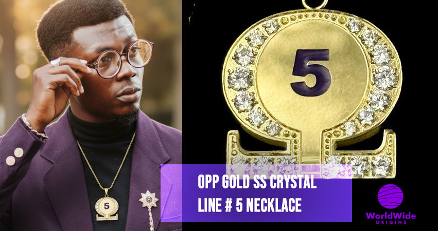 Celebrate Omega Psi Phi with the OPP Gold Ss Crystal Line #5 Necklace ...