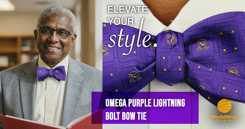 The Omega Purple Lightning Bolt Bow Tie: A Festive Fraternity Must-Hav ...