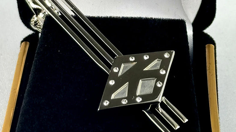 The Unmatched Elegance of the Kappa Diamond K Silver Stone Tie Bar in ...