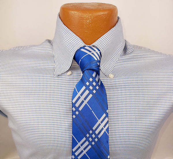 Pbs Blue Large British Check Tie – Worldwide Origins