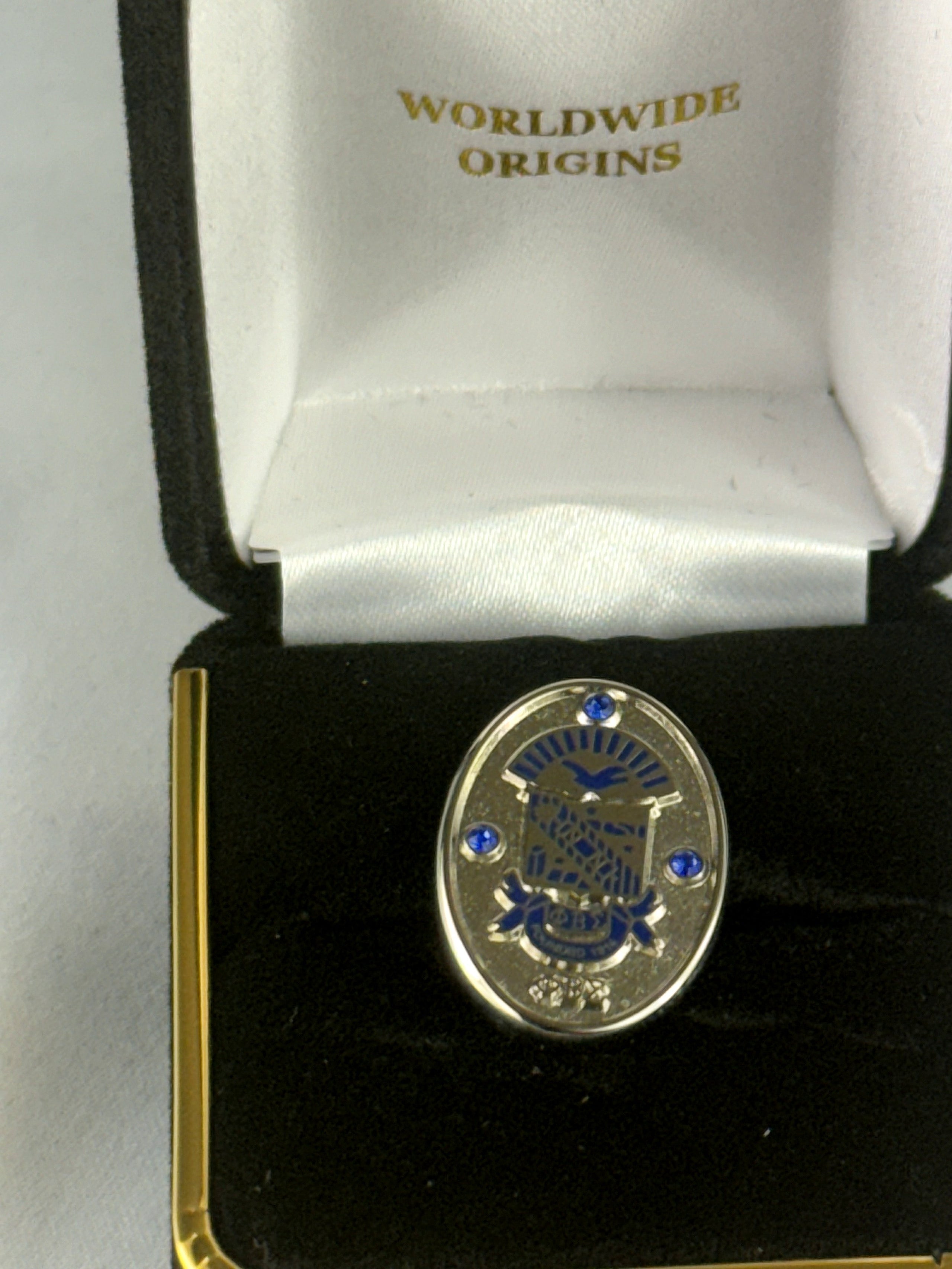 Pbs Silver Oval Stone Lapel Pin – Worldwide Origins