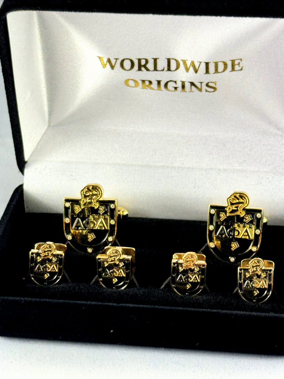 Alpha Gold Coat Of Arms Stone Formal Set – Worldwide Origins