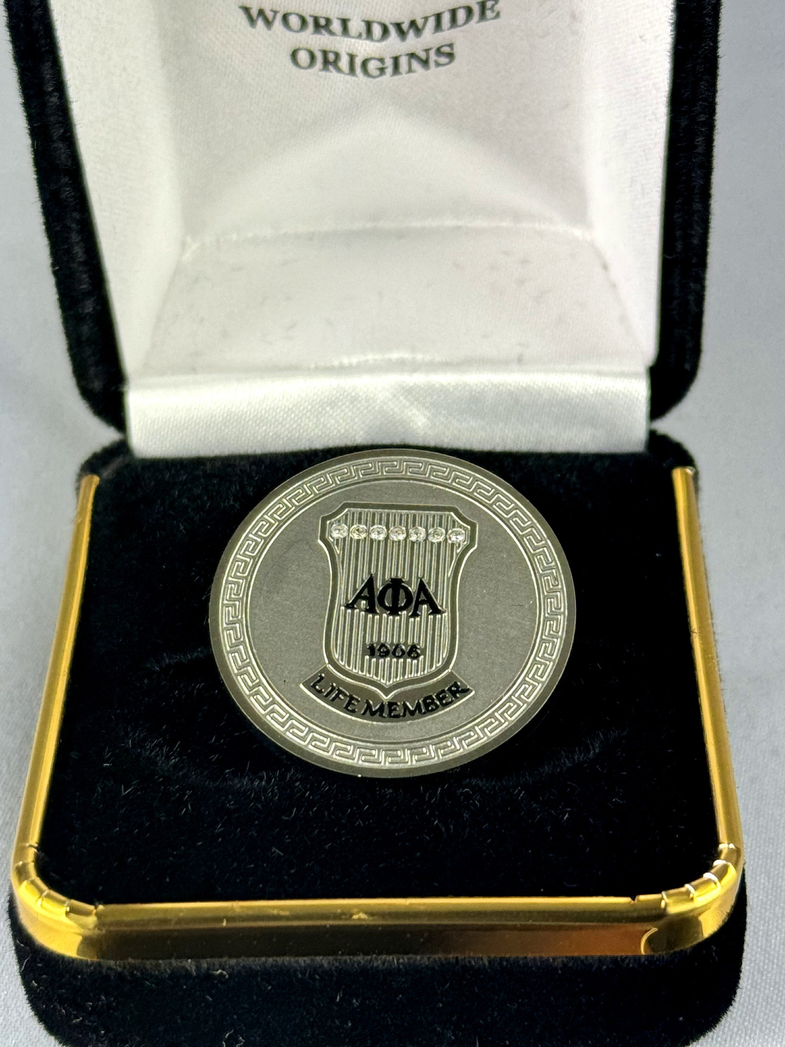 Alpha Life Member Round Silver Stone Lapel Pin – Worldwide Origins